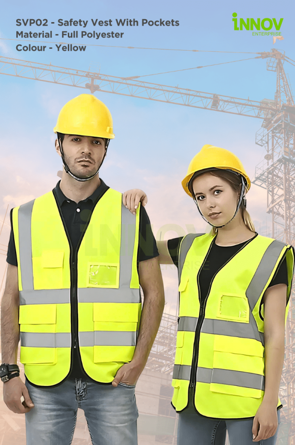 SVP02 - 100% Polyester Safety Vest With Pockets - Innov Enterprise