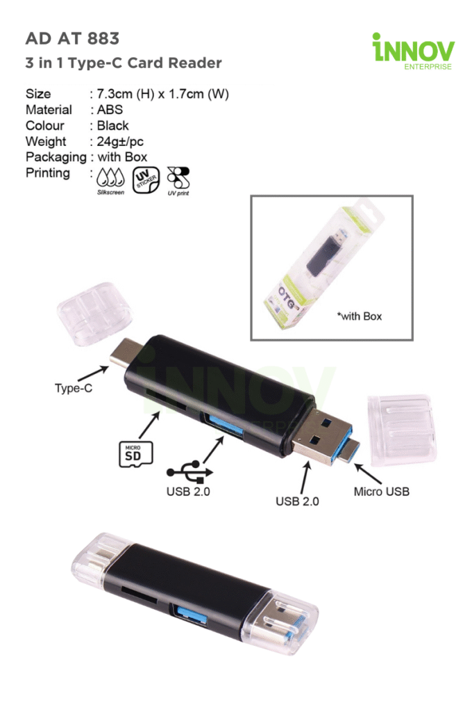 Type C Card Reader Singapore | Custom 3-in-1 Card Readers for Corporate ...