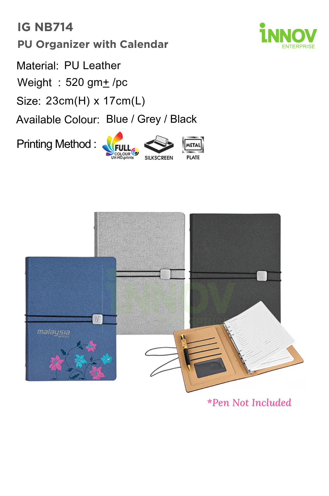 Personalised PU Binder Singapore | Elastic Lock Organizer for Corporate ...